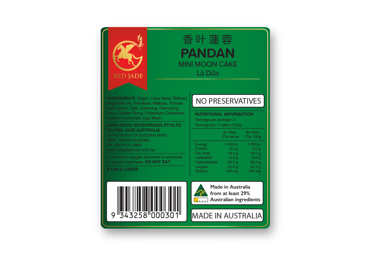 Mini Moon Cakes - Pandan - Red Jade Online Store